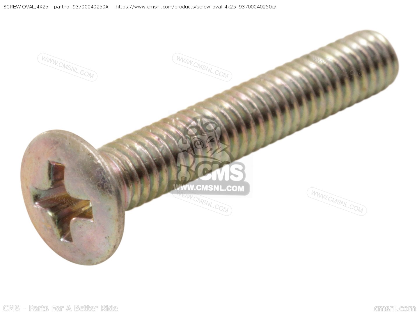 93700040250A: SCREW OVAL,4X25 Honda - buy the 93700-040250A at CMSNL