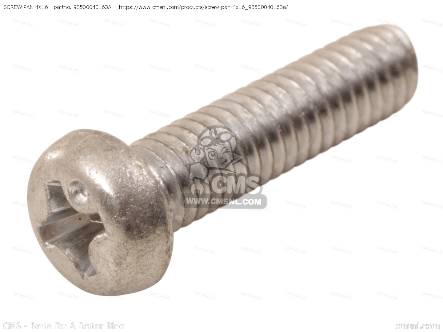 93500040163A: SCREW PAN 4X16 Honda - buy the 93500-040163A at CMSNL