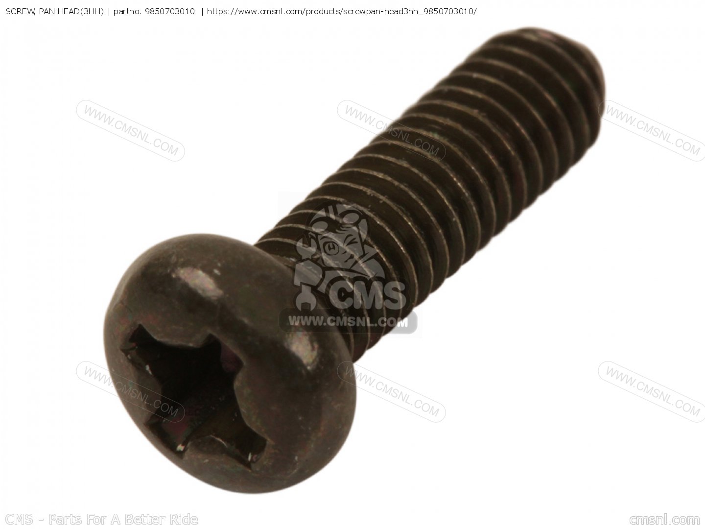 9850703010: SCREW, PAN HEAD(3HH) Yamaha - buy the 98507-03010-00 at CMSNL