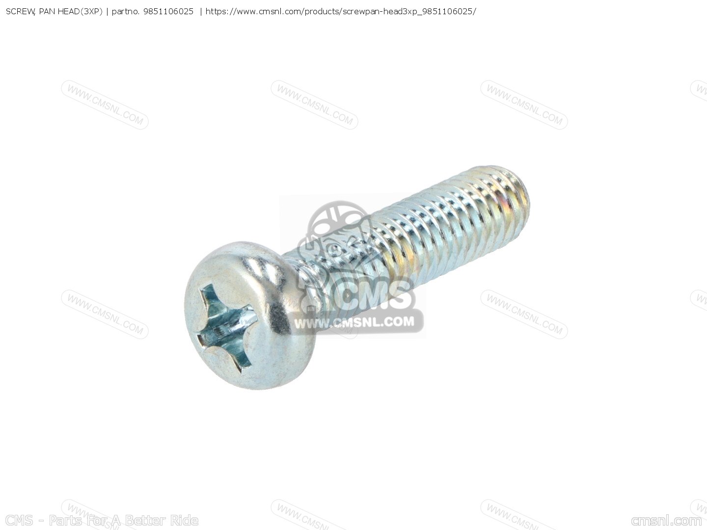 SCREW, PAN HEAD(3XP) for Yamaha - order at CMSNL