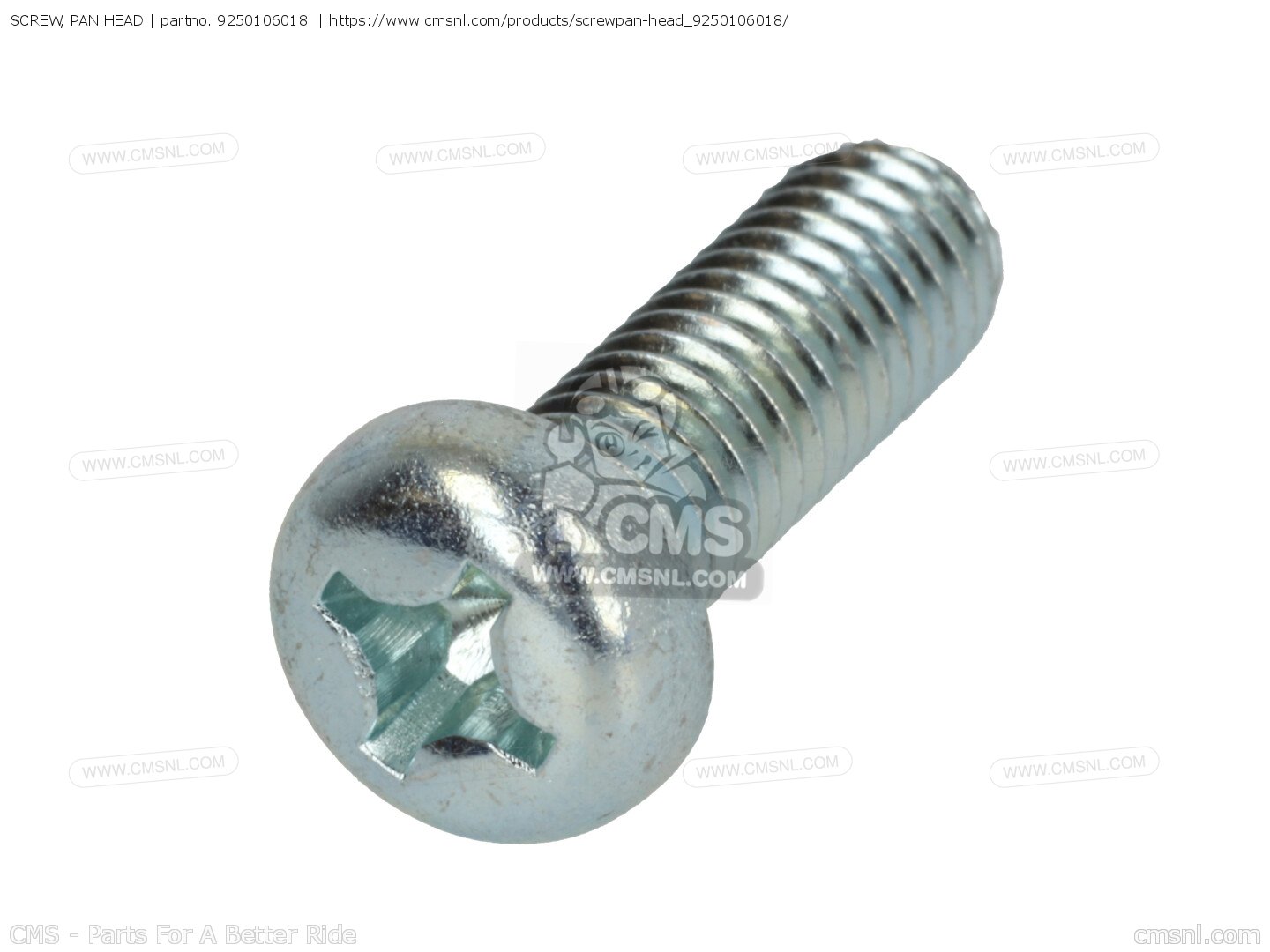 9250106018: SCREW, PAN HEAD Yamaha - buy the 92501-06018-00 at CMSNL