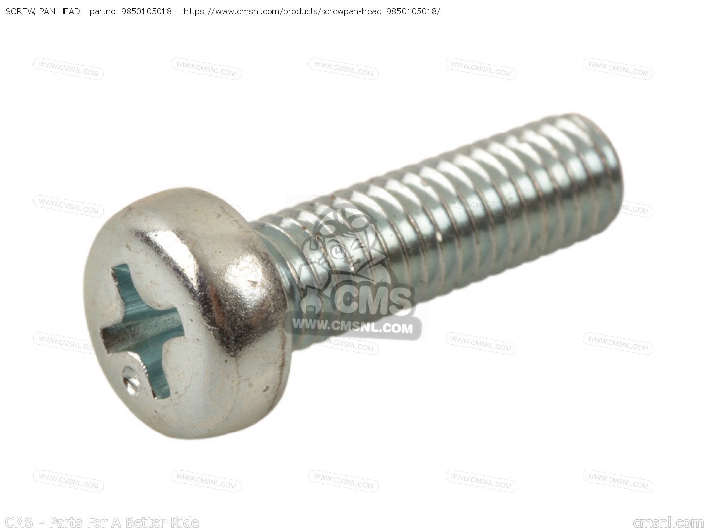 9850105018: SCREW, PAN HEAD Yamaha - buy the 98501-05018-00 at CMSNL