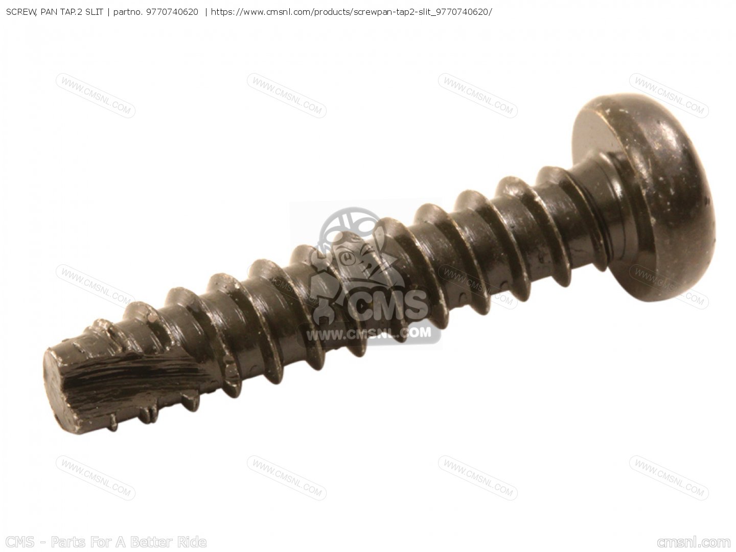 9770740620: SCREW, PAN TAP.2 SLIT Yamaha - buy the 97707-40620-00 at CMSNL