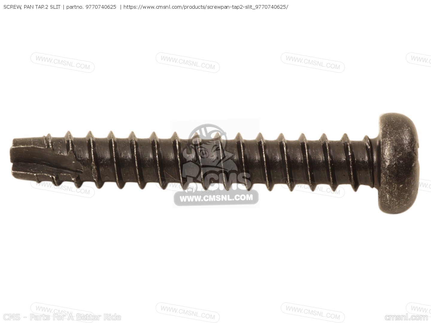 9770740625: SCREW, PAN TAP.2 SLIT Yamaha - buy the 97707-40625-00 at CMSNL