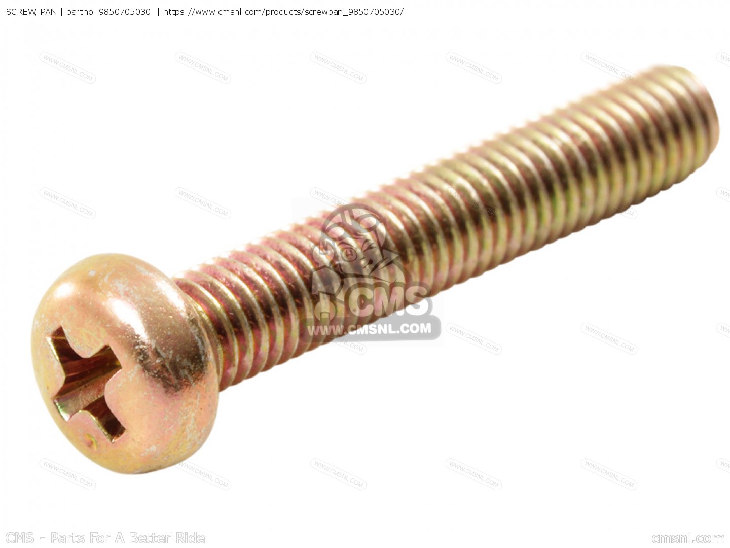 9850705030: SCREW, PAN Yamaha - buy the 98507-05030-00 at CMSNL