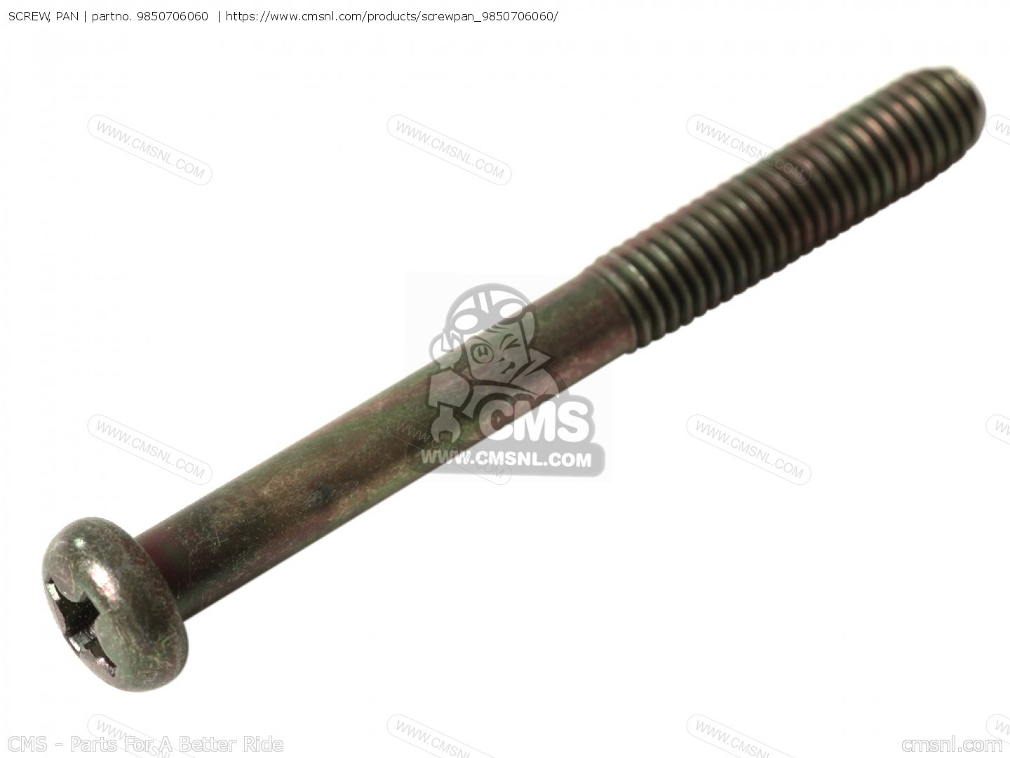 9850706060: SCREW, PAN Yamaha - buy the 98507-06060-00 at CMSNL