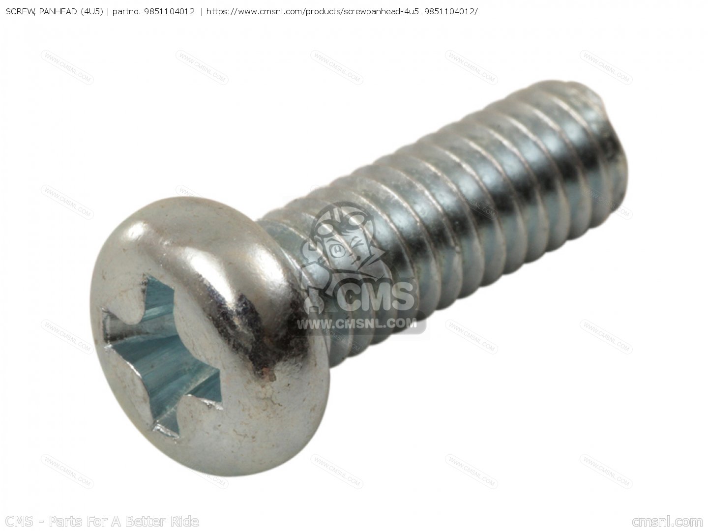 9851104012 : SCREW, PANHEAD (4U5) Yamaha - acheter le 98511-04012-00 à ...