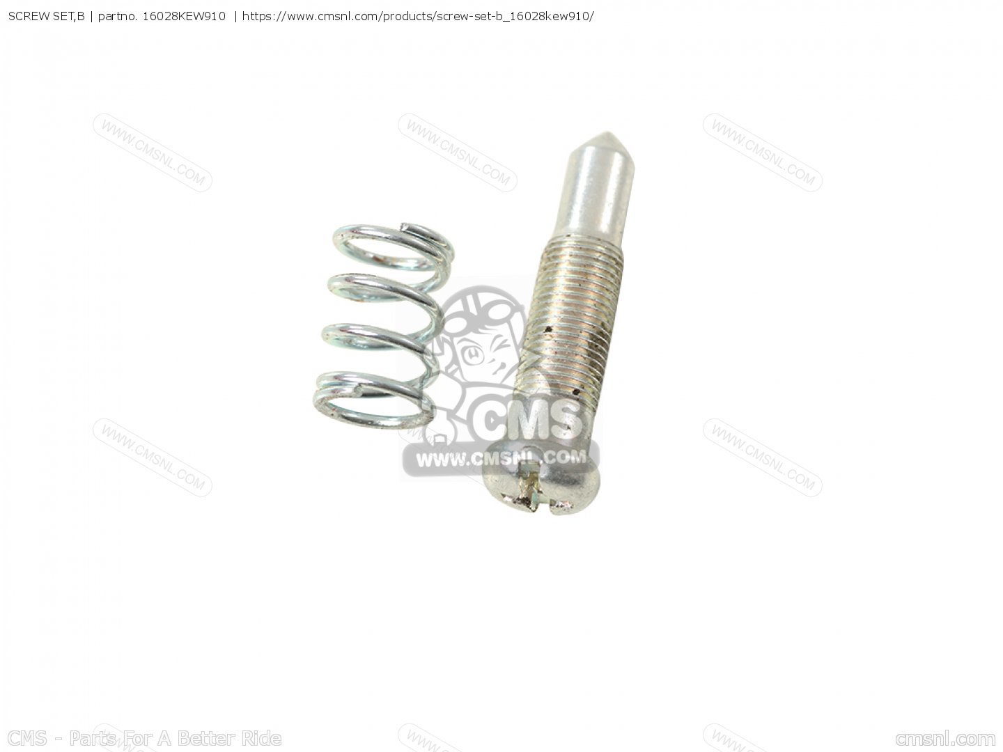 16028KEW910: SCREW SET,B Honda - buy the 16028-KEW-910 at CMSNL