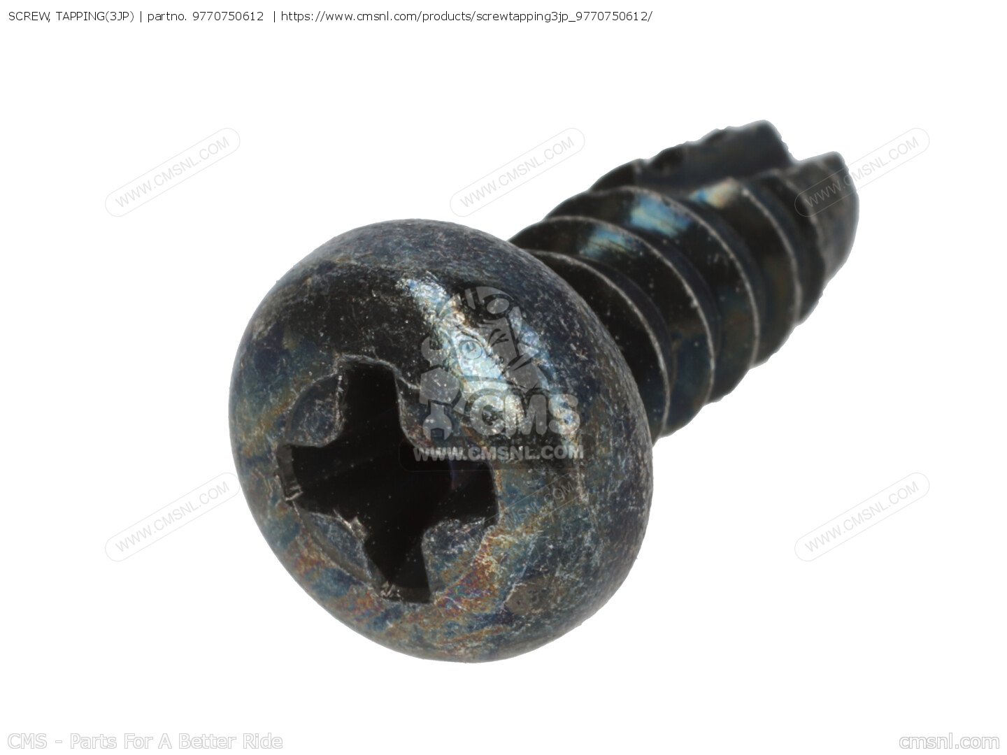 9770750612: SCREW, TAPPING(3JP) Yamaha - buy the 97707-50612-00 at CMSNL