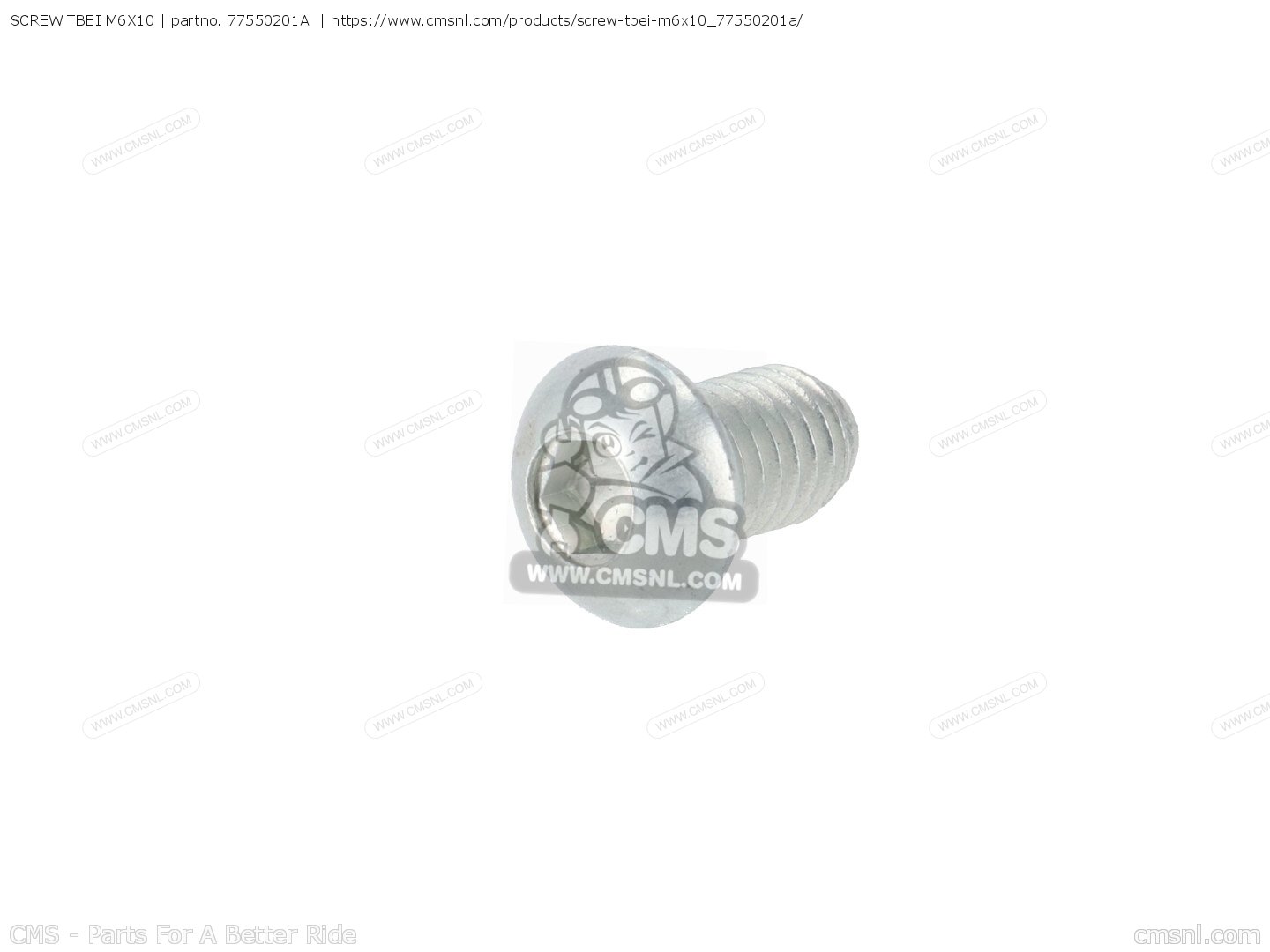 77550201A: Screw Tbei M6x10 Ducati - buy the 77550201A at CMSNL