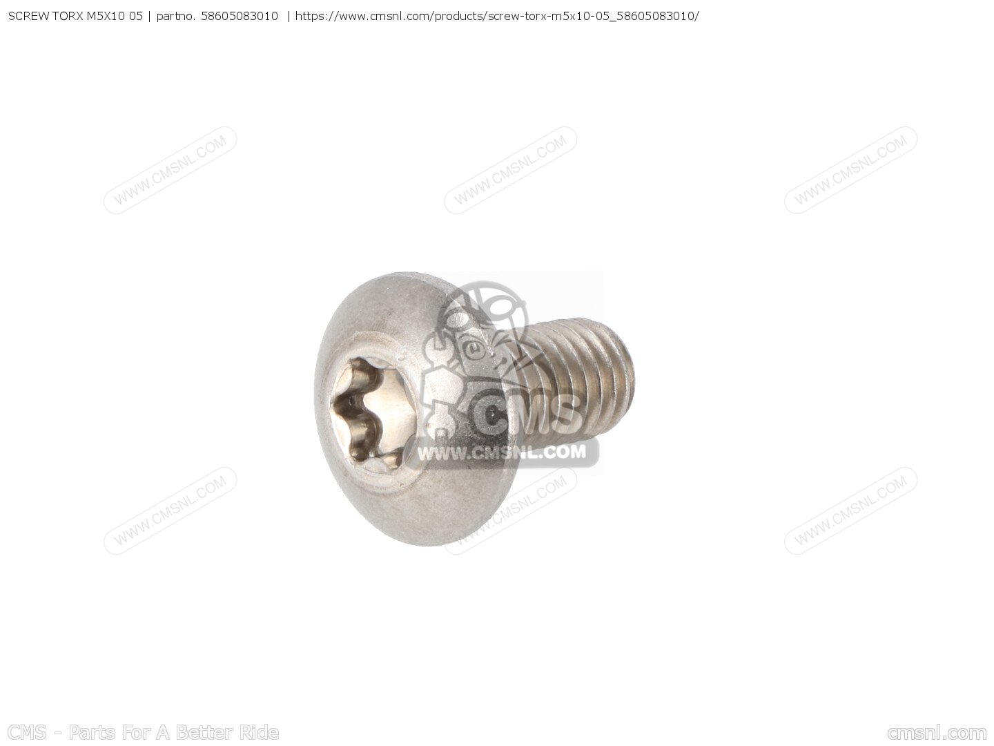 58605083010: SCREW TORX M5X10 05 KTM - buy the 58605083010 at CMSNL