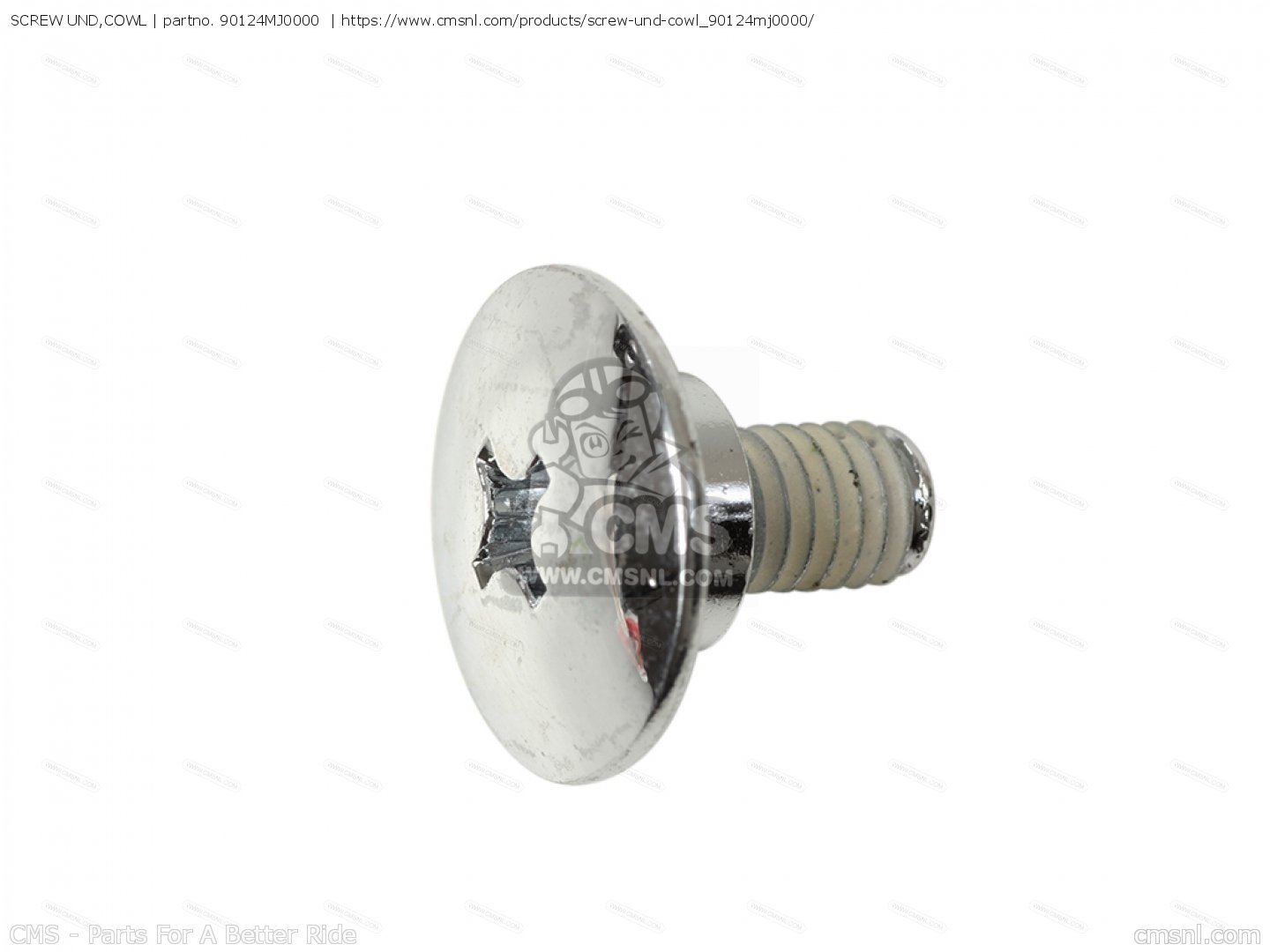 90124MJ0000: SCREW UND,COWL Honda - buy the 90124-MJ0-000 at CMSNL