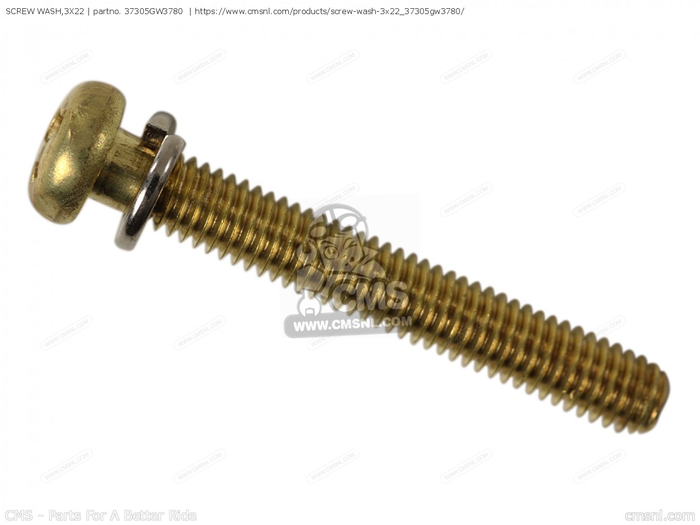 37305GW3780: SCREW WASH,3X22 Honda - buy the 37305-GW3-780 at CMSNL