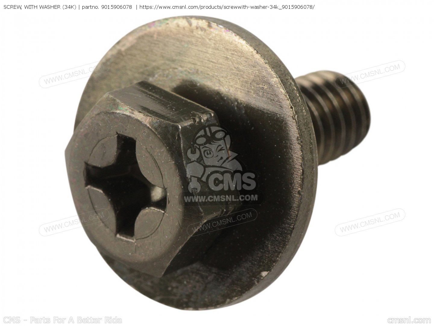 9015906078 : SCREW, WITH WASHER (34K) Yamaha - acheter le 90159-06078 ...