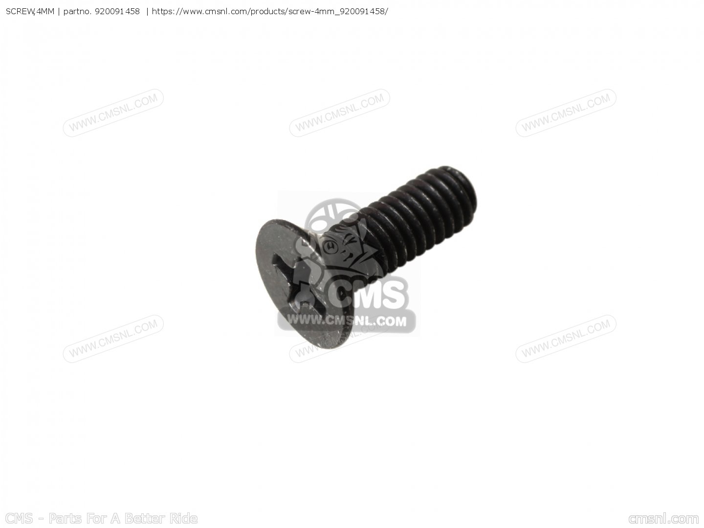 920091458: SCREW,4MM Kawasaki - buy the 92009-1458 at CMSNL