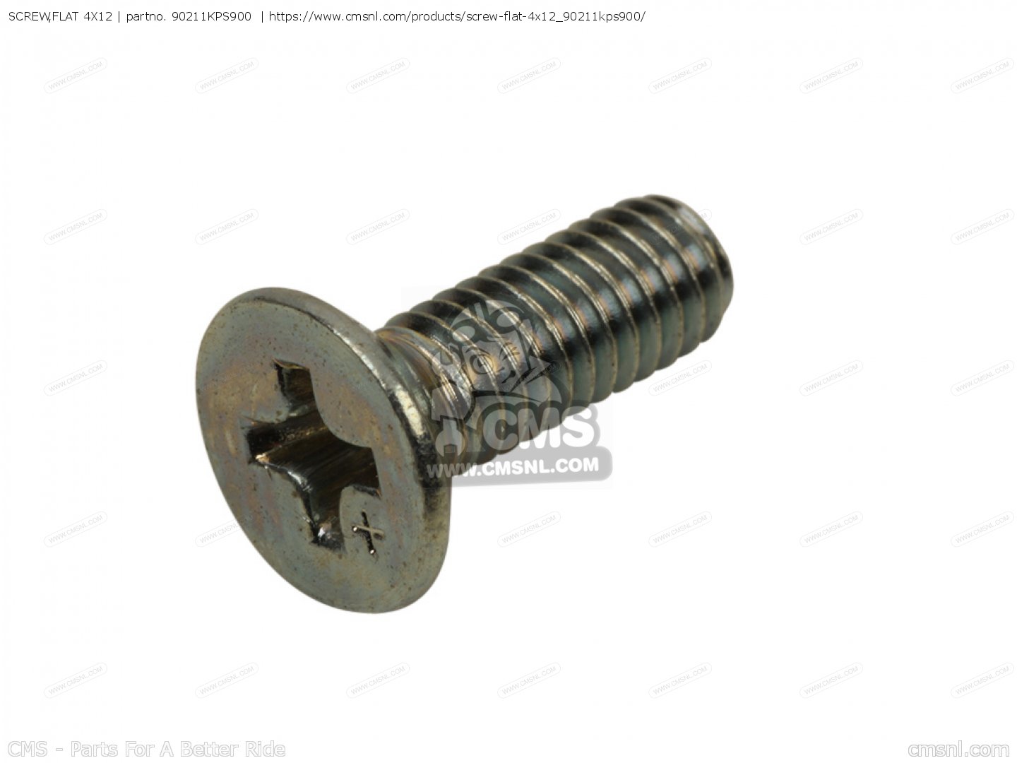 90211KPS900: SCREW,FLAT 4X12 Honda - buy the 90211-KPS-900 at CMSNL