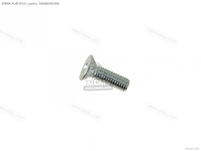 93600030100A: SCREW,FLAT,3X10 Honda - buy the 93600-030100A at CMSNL