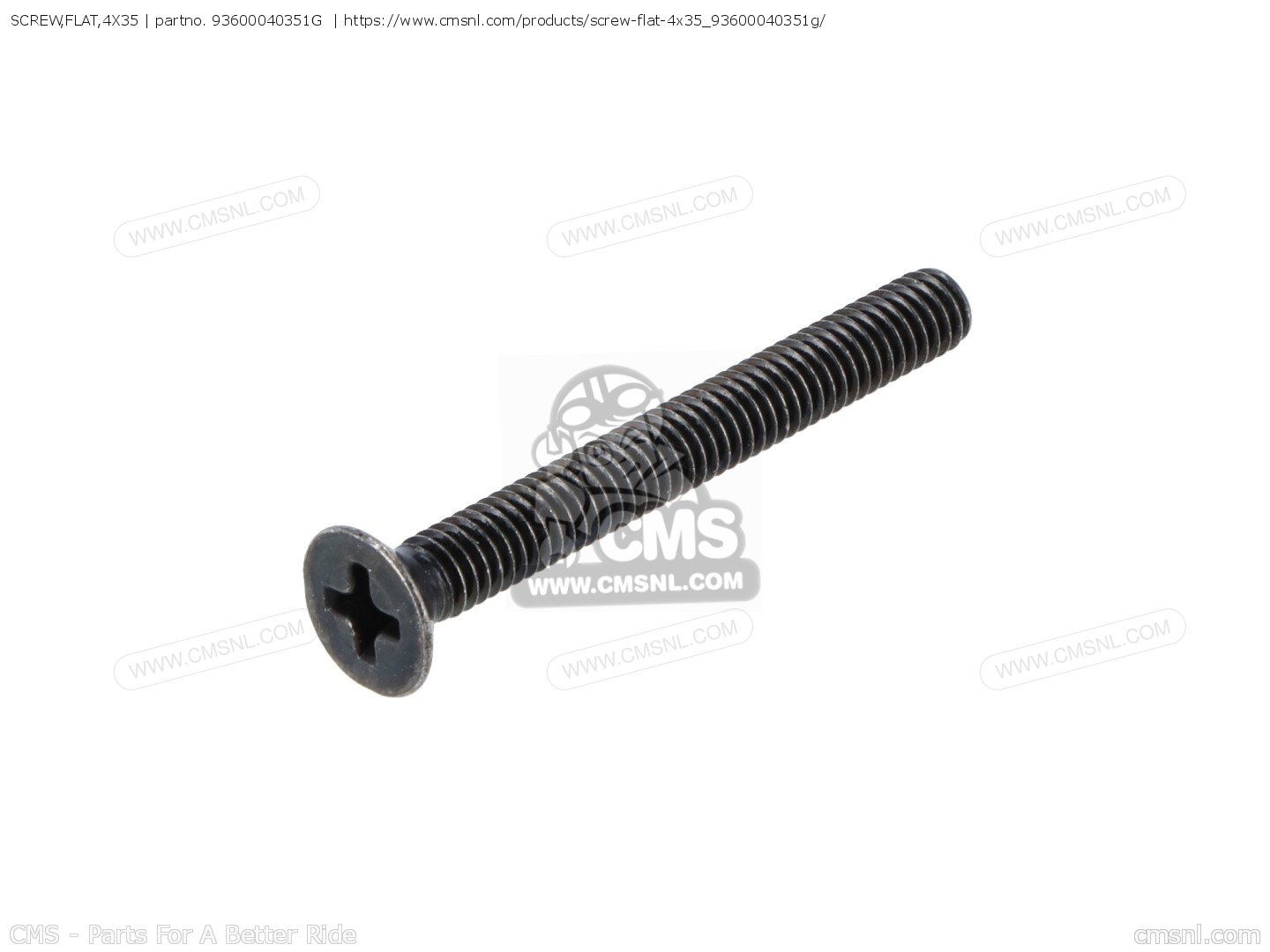 93600040351G: SCREW,FLAT,4X35 Honda - buy the 93600-040351G at CMSNL