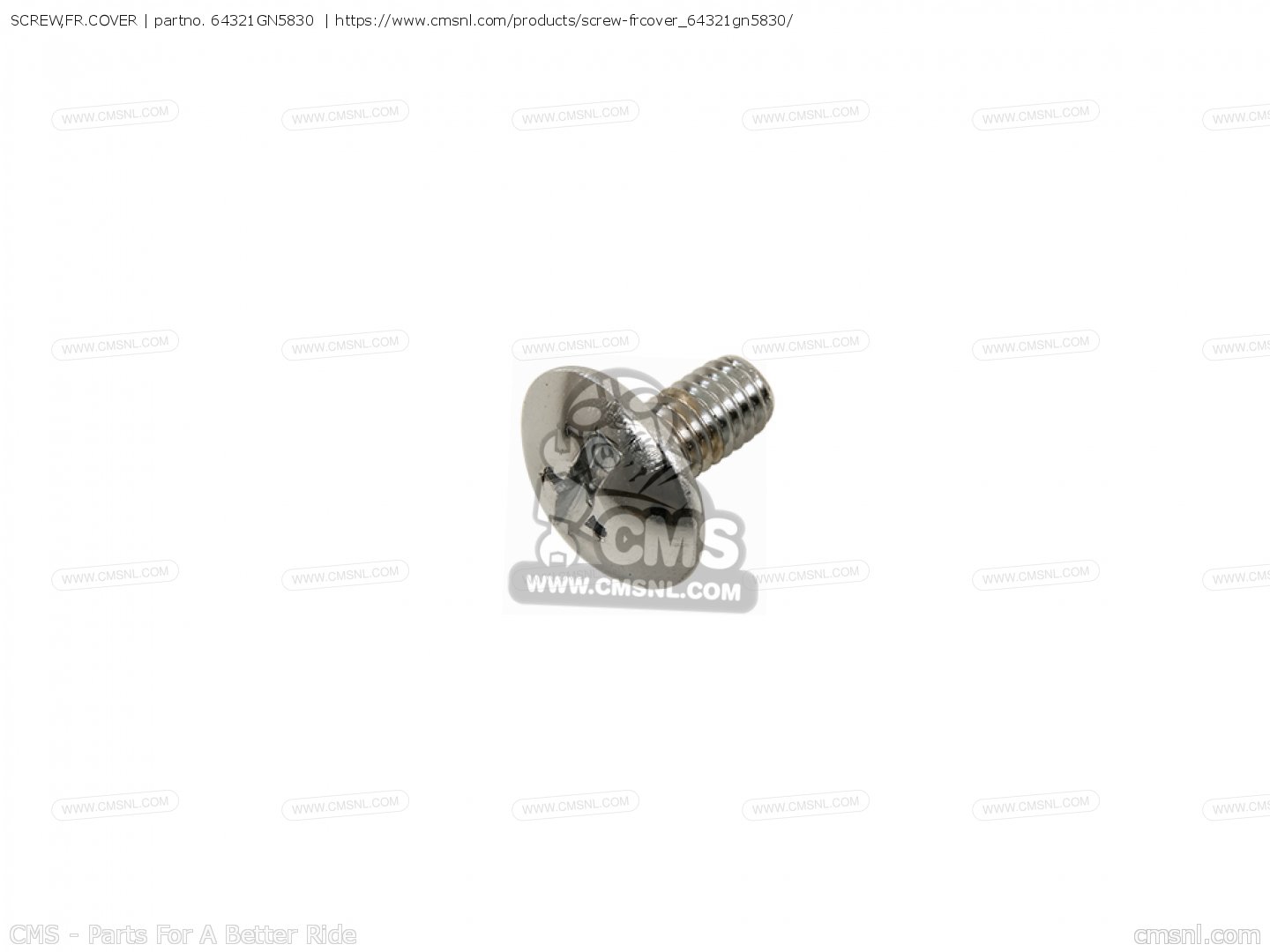 64321GN5830: SCREW,FR.COVER Honda - buy the 64321-GN5-830 at CMSNL