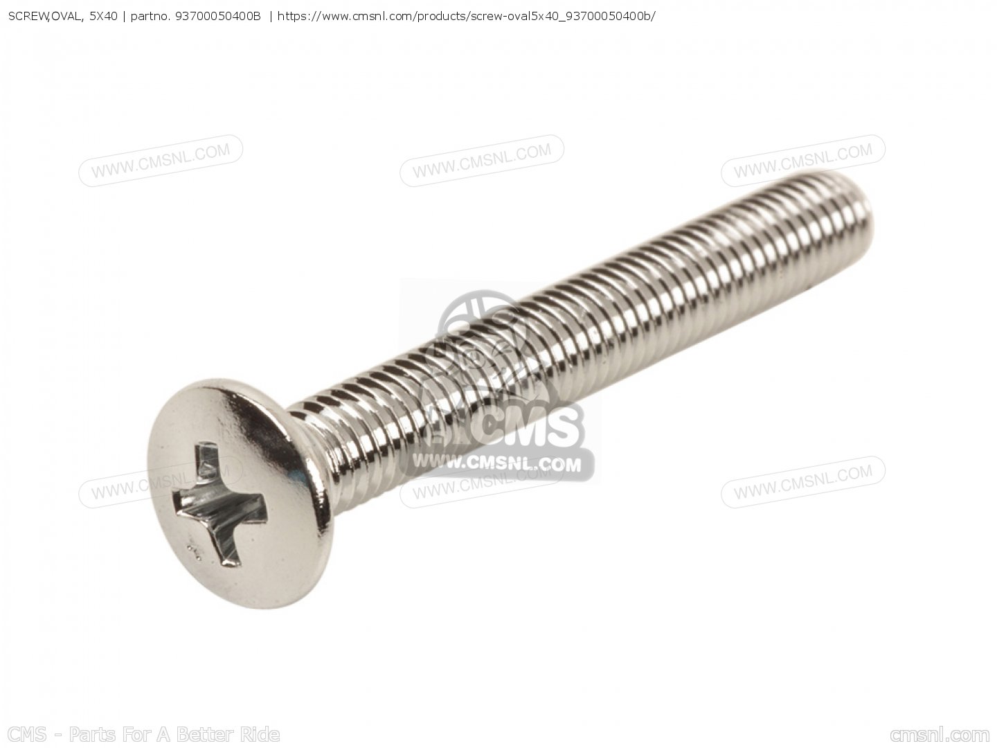 93700050400B: SCREW,OVAL, 5X40 Honda - buy the 93700-050400B at CMSNL