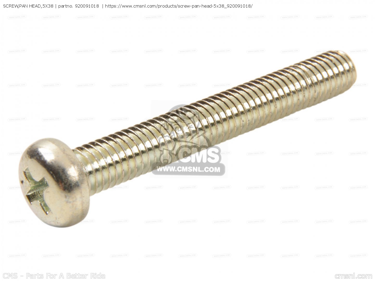 920091018: SCREW,PAN HEAD,5X38 Kawasaki - buy the 92009-1018 at CMSNL