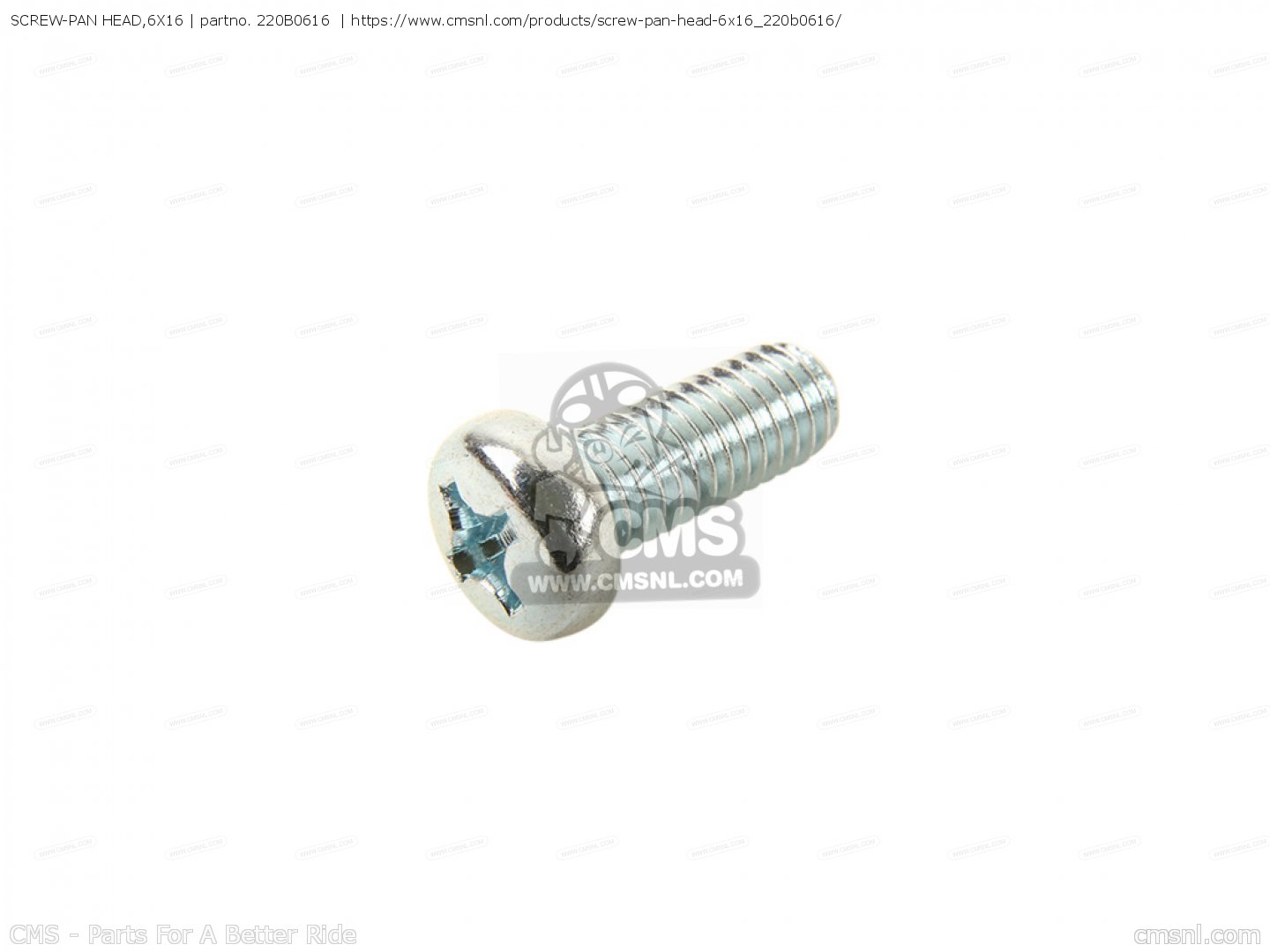 220B0616: SCREW-PAN HEAD,6X16 Kawasaki - buy the 220B0616 at CMSNL