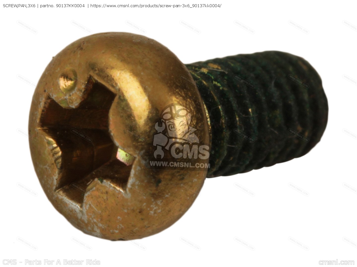 90137KK0004: SCREW,PAN,3X6 Honda - buy the 90137-KK0-004 at CMSNL
