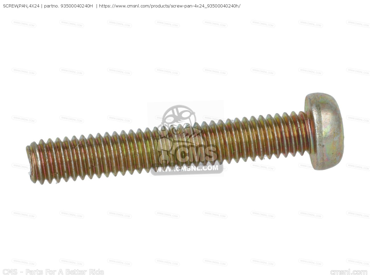 93500040240H: Screw,pan,4x24 Honda - buy the 93500-040240H at CMSNL