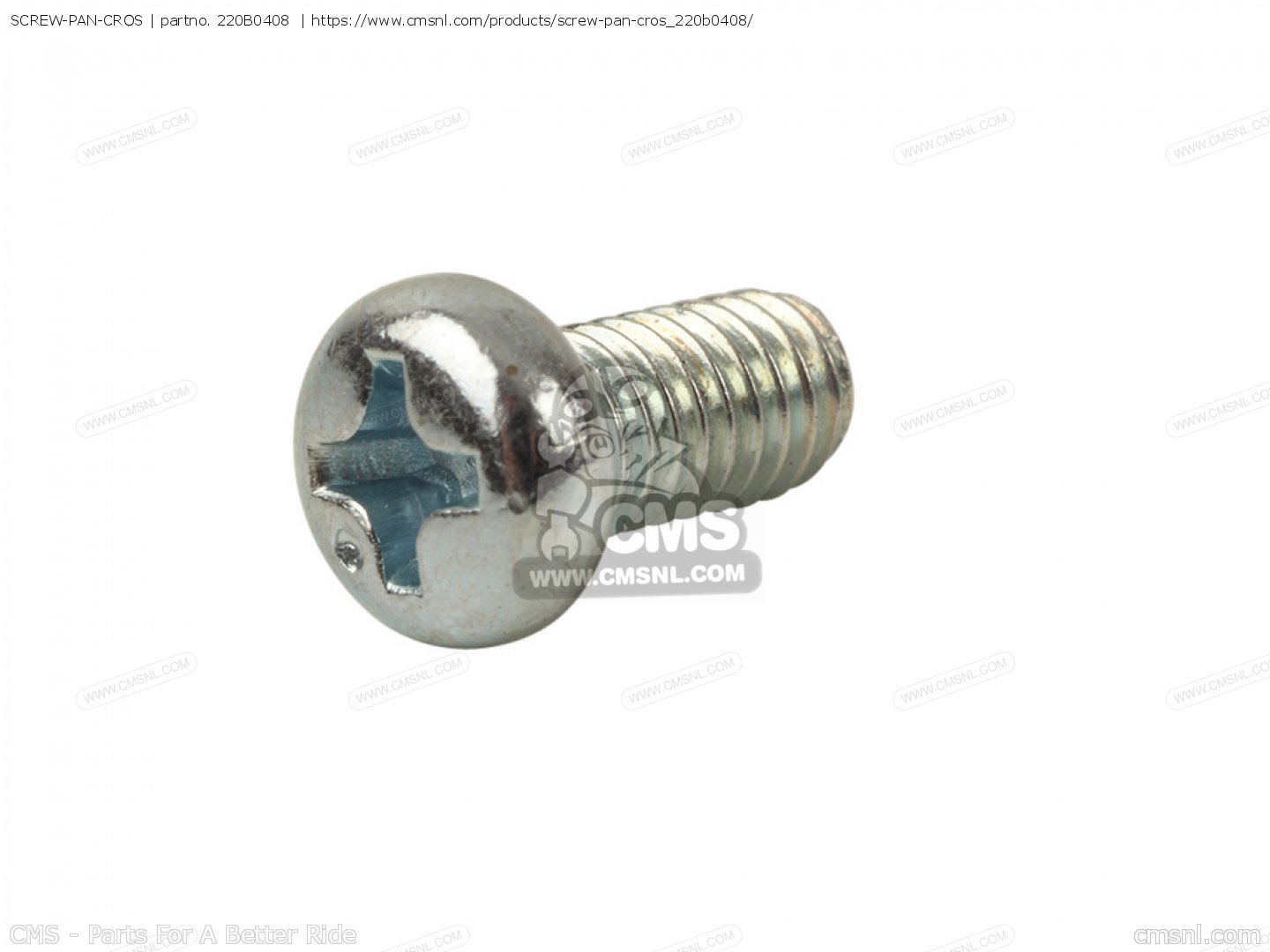 220B0408: SCREW-PAN-CROS Kawasaki - buy the 220B0408 at CMSNL
