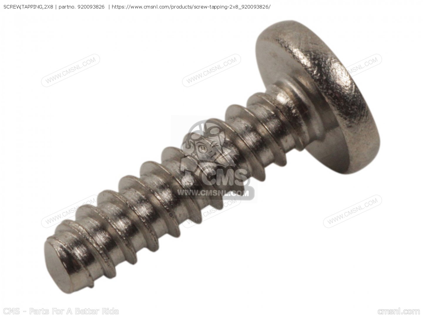 920093826: SCREW,TAPPING,2X8 Kawasaki - buy the 92009-3826 at CMSNL
