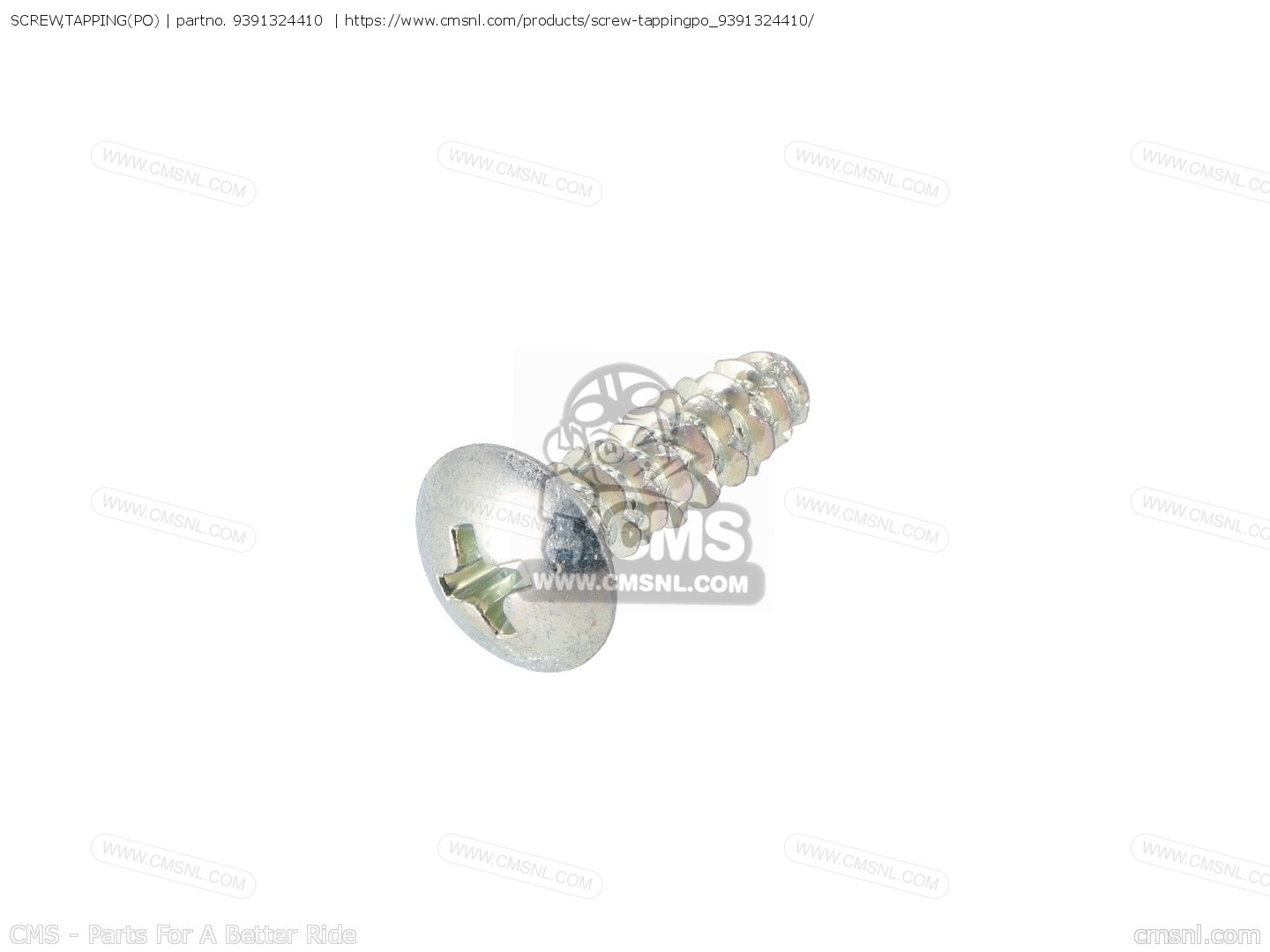 9391324410: SCREW,TAPPING(PO) Honda - buy the 93913-24410 at CMSNL