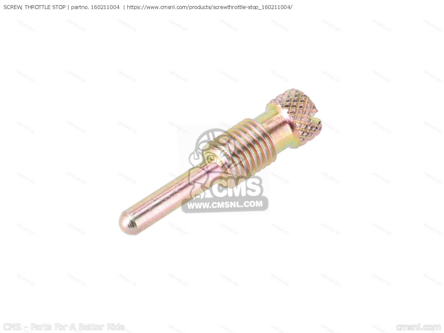 160211004: Screw, Throttle Stop Kawasaki - buy the 16021-1004 at CMSNL