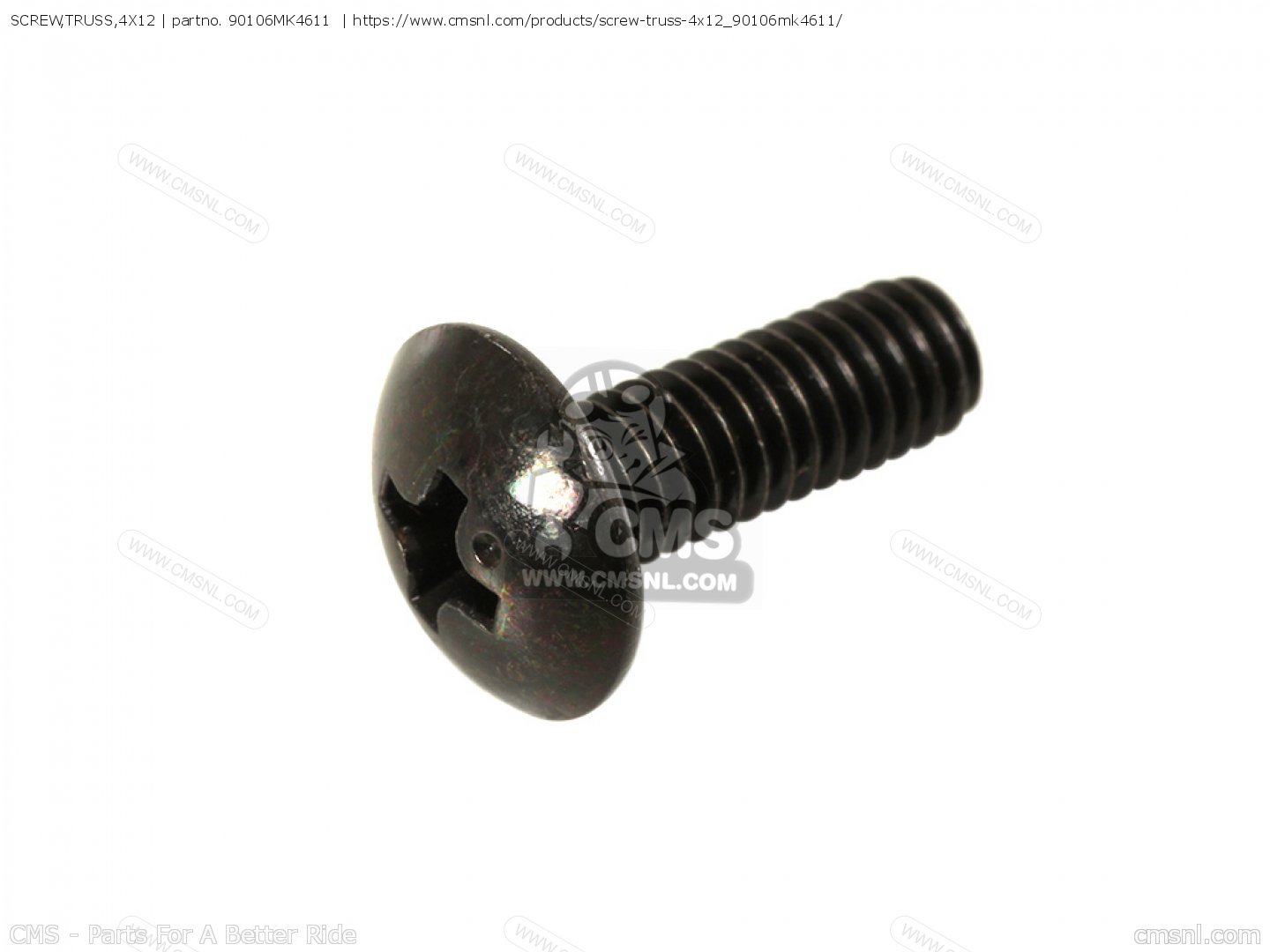 90106MK4611: Screw,truss,4x12 Honda - buy the 90106-MK4-611 at CMSNL