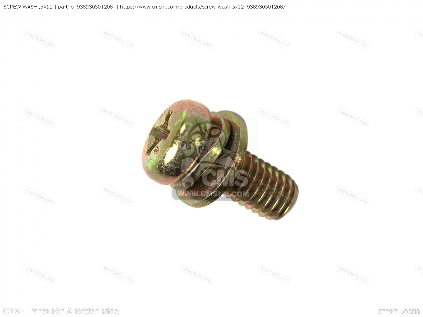 938930501208: SCREW-WASH.,5X12 Honda - buy the 93893-0501208 at CMSNL