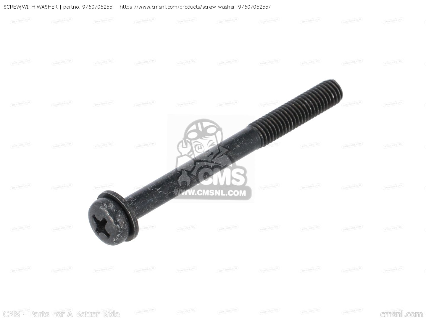 9760705255: SCREW,WITH WASHER Yamaha - buy the 97607-05255-00 at CMSNL