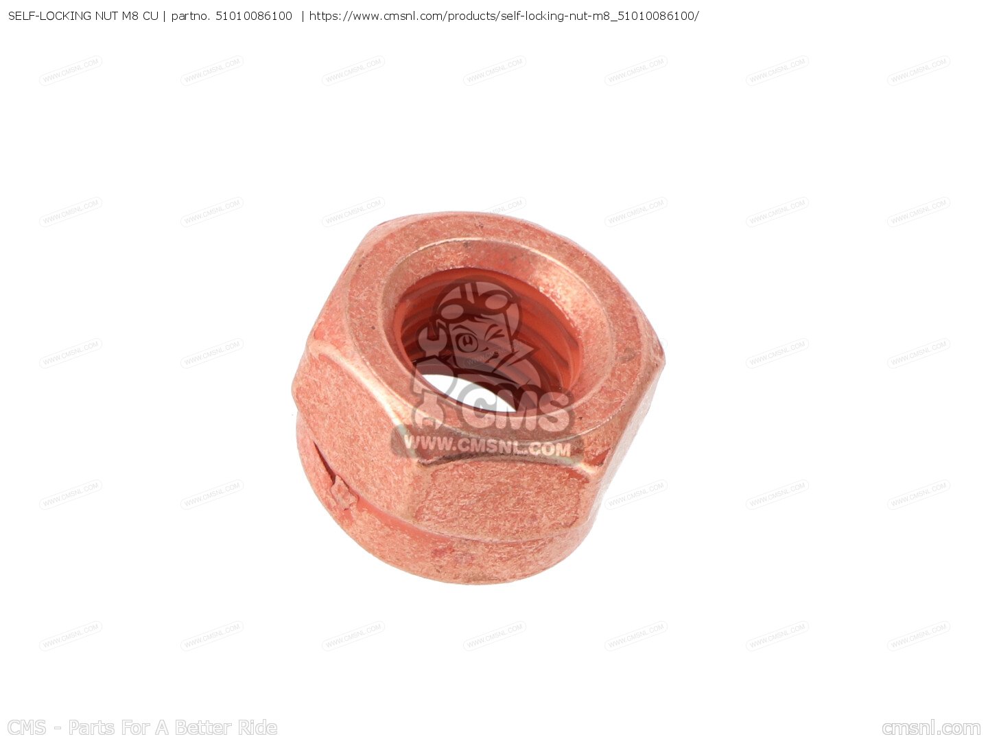 51010086100: SELF-LOCKING NUT M8 CU KTM - buy the 51010086100 at CMSNL