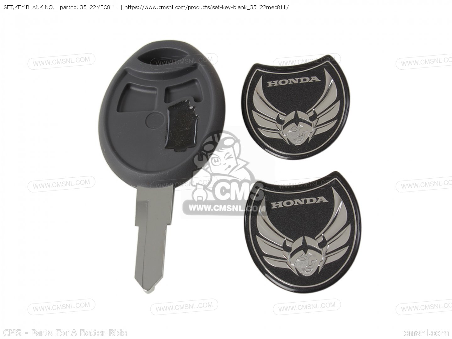 35122MEC811: SET,KEY BLANK NO, Honda - buy the 35122-MEC-811 at CMSNL