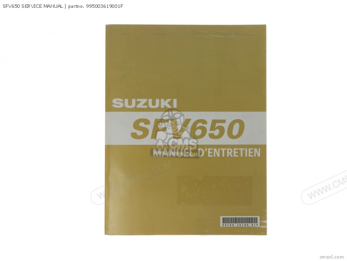 995003619001F: Sfv650 Service Manual Suzuki - buy the 99500-36190-01F ...
