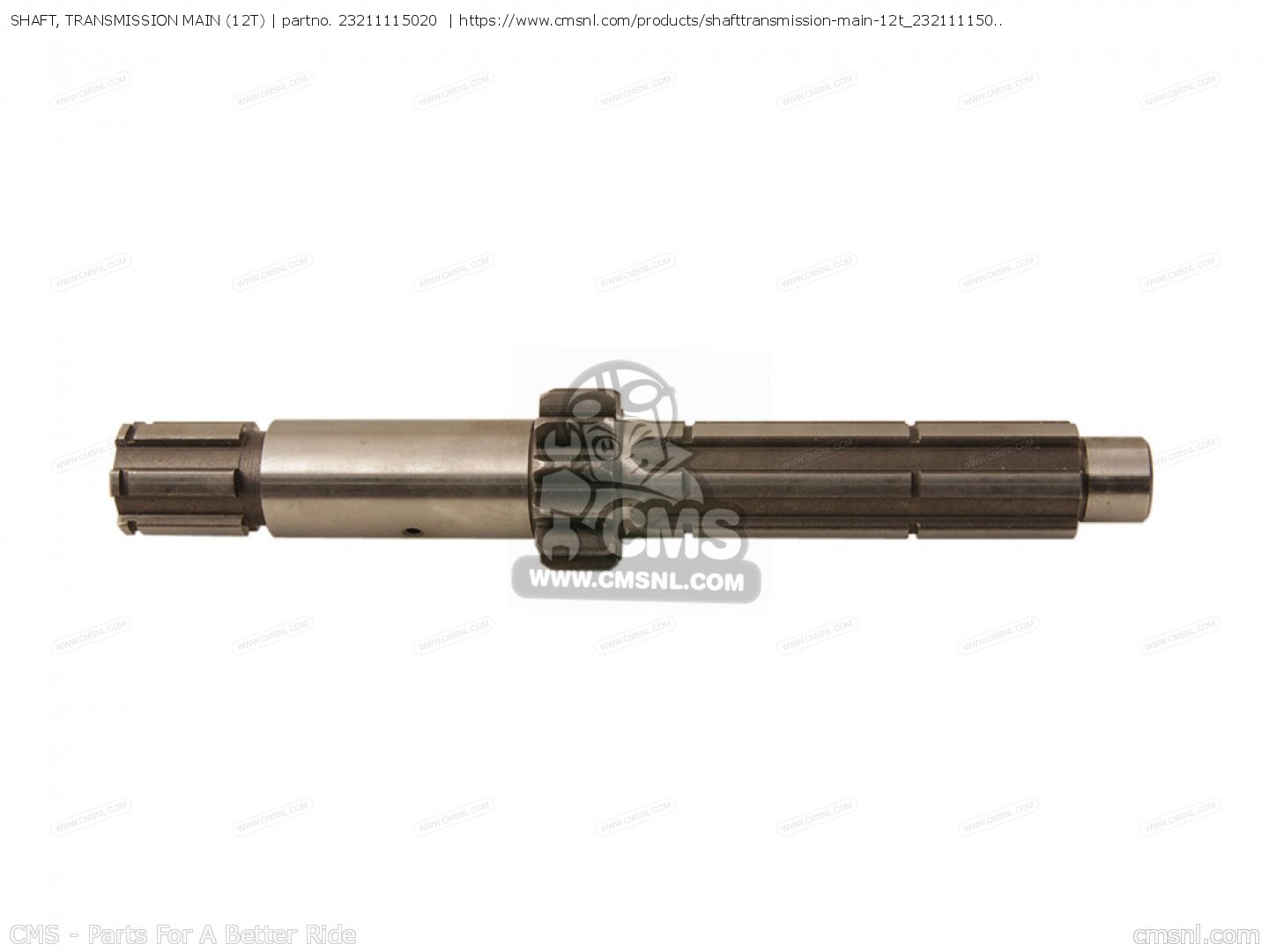 23211115020: SHAFT, TRANSMISSION MAIN (12T) Honda - buy the 23211-115 ...