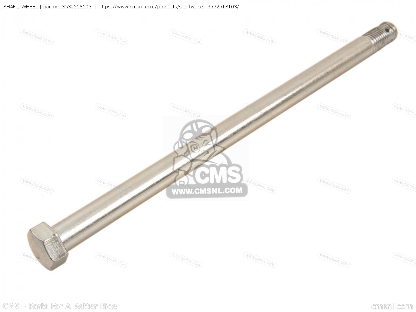 3532518103: SHAFT, WHEEL Yamaha - buy the 353-25181-03-00 at CMSNL