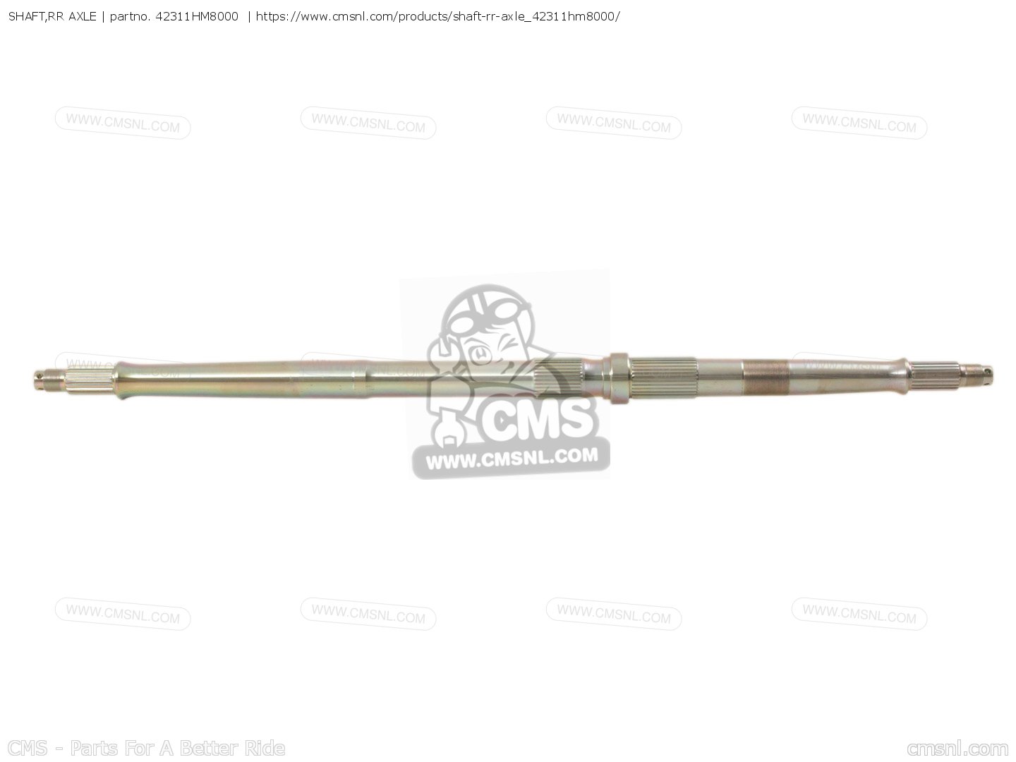 SHAFT,RR AXLE for TRX250 FOURTRAX RECON 2000 (Y) USA - order at CMSNL