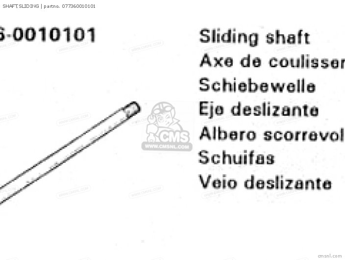 077360010101: SHAFT,SLIDING Honda - buy the 07736-0010101 at CMSNL
