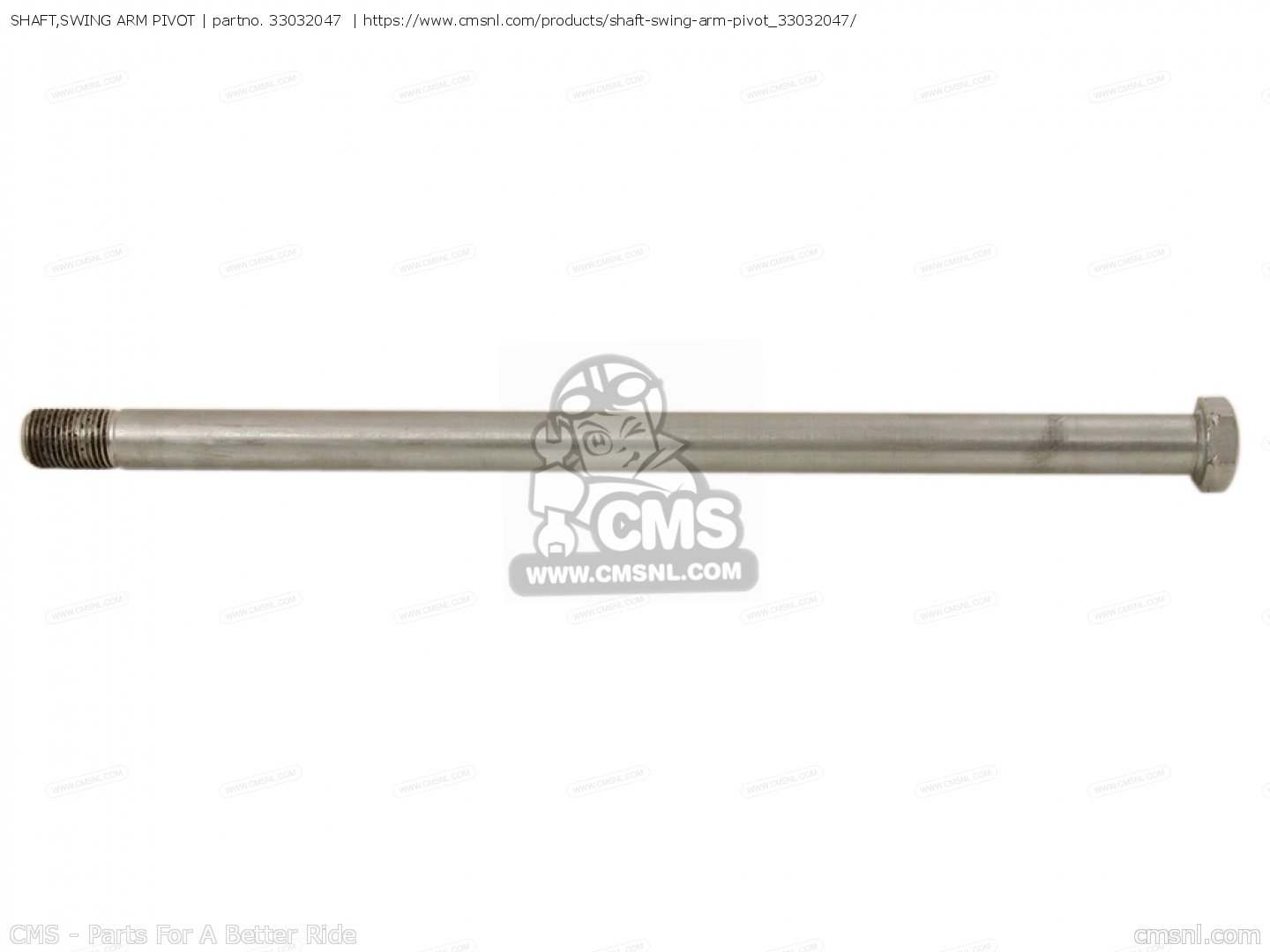 33032047: SHAFT,SWING ARM PIVOT Kawasaki - buy the 33032-047 at CMSNL