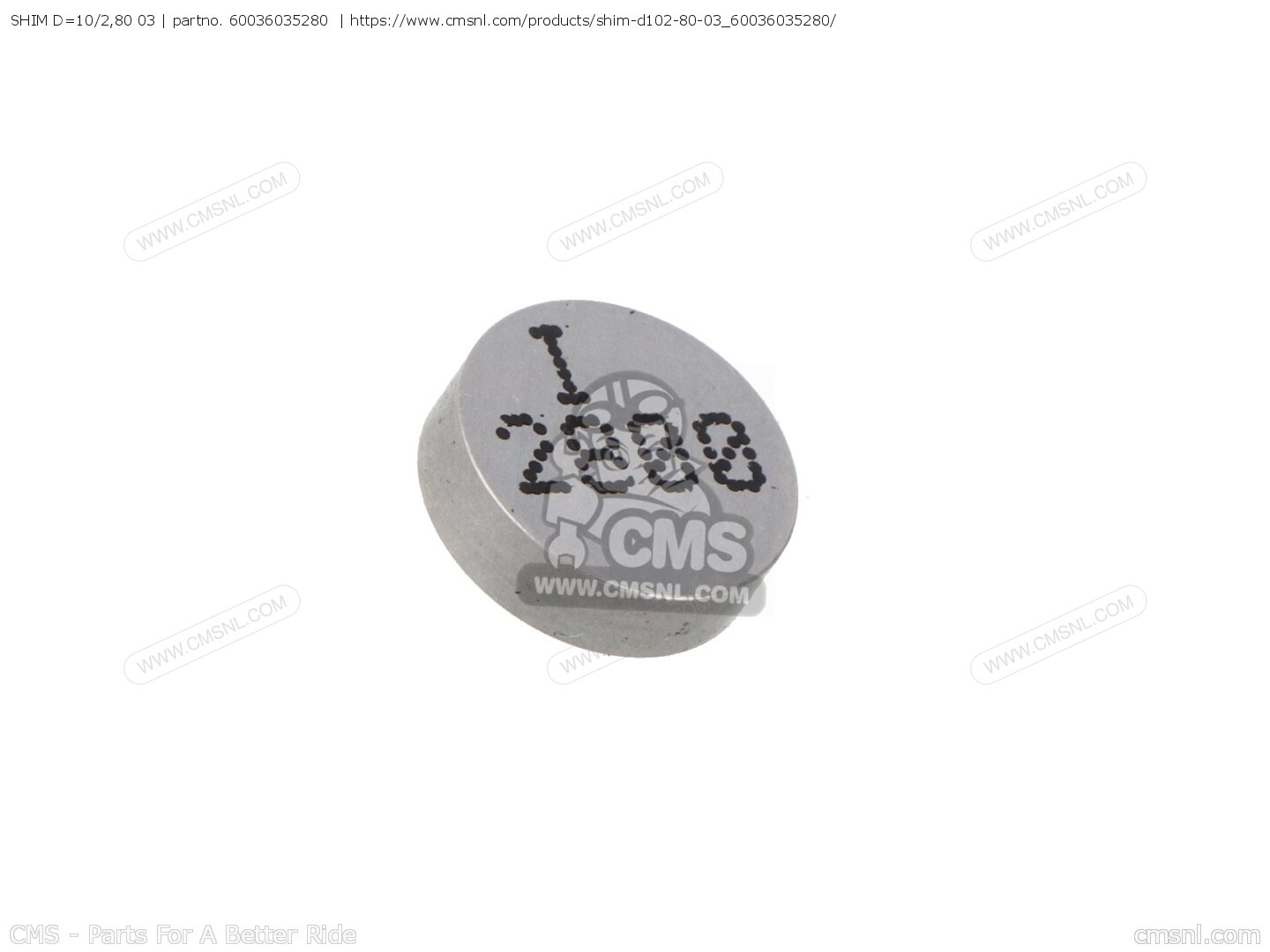 SHIM D=10/2,80 03 for 390 Adventure, white - CKD PH 2020 - order at CMSNL