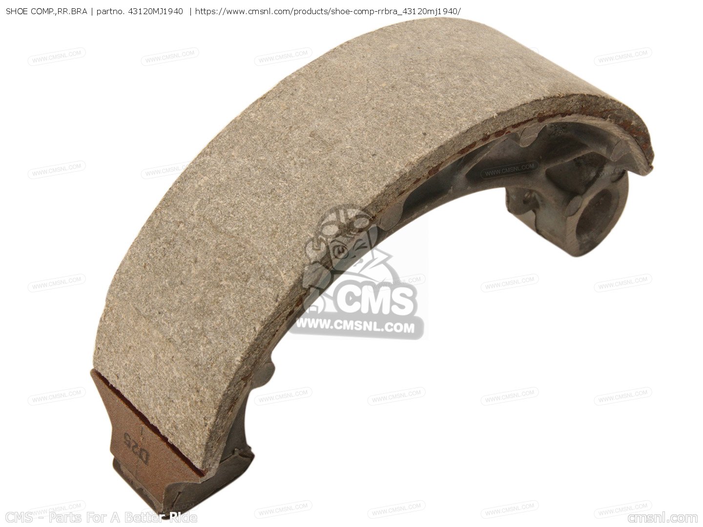 43120-MJ1-940 Shoe Comp.,Rr.bra (Mca), 43120MJ1940 Honda - VT1100C ...