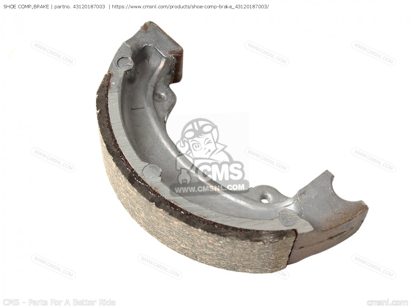 43120187003: SHOE COMP.,BRAKE (MCA) Honda - buy the 43120-187-003 at CMSNL