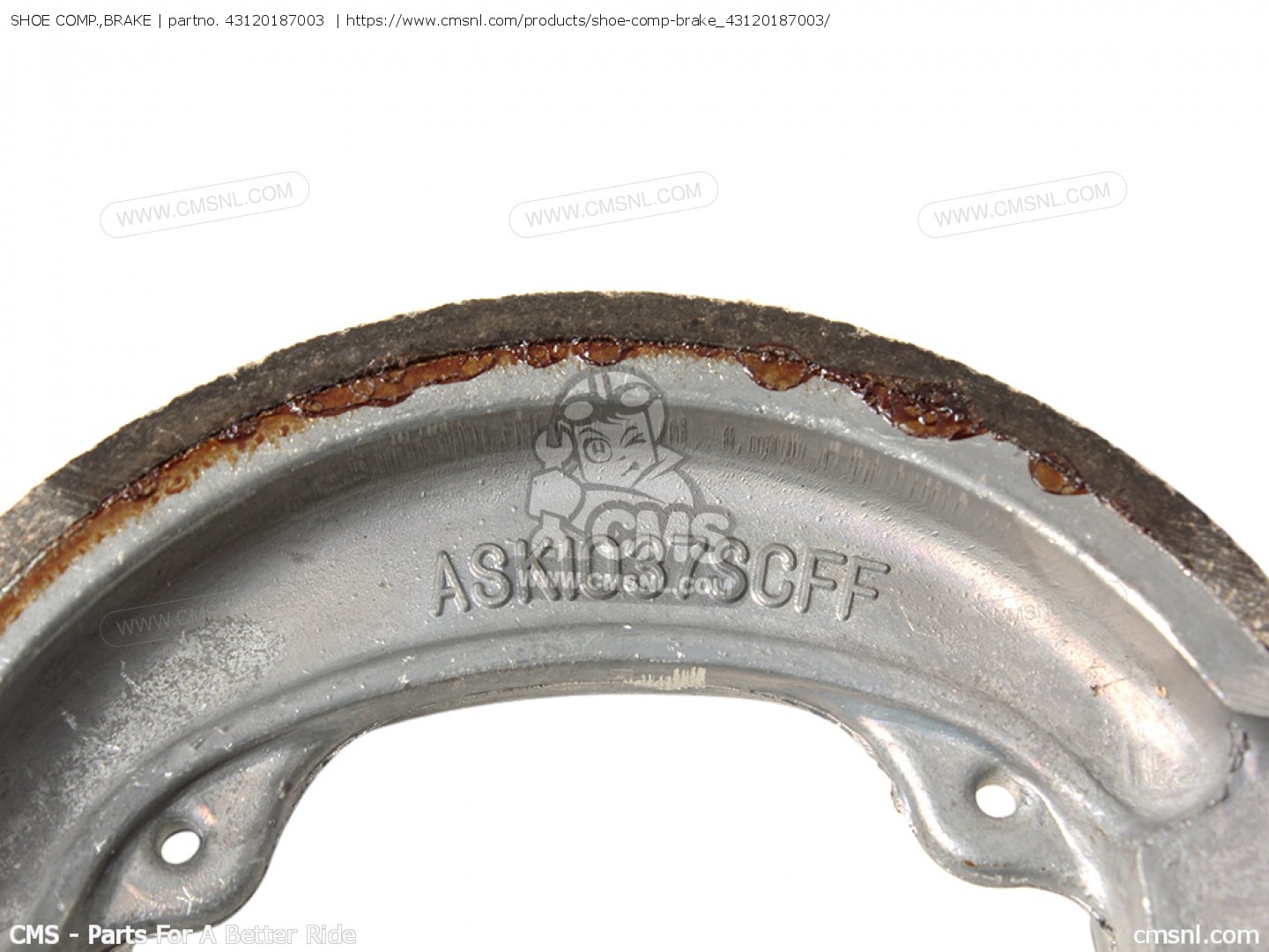 43120187003: SHOE COMP.,BRAKE (MCA) Honda - buy the 43120-187-003 at CMSNL