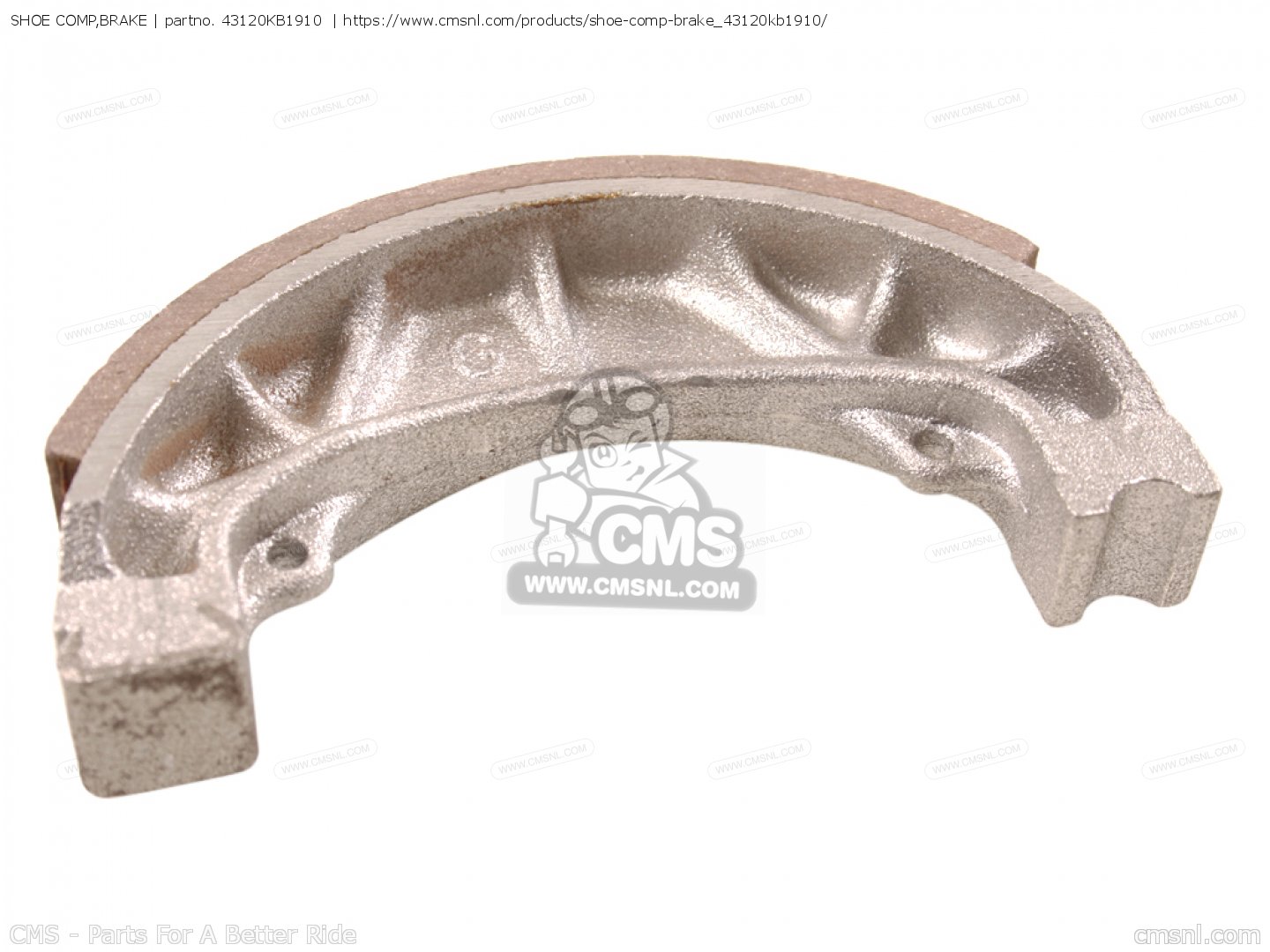 43120KB1910: Shoe Comp,brake (mca) Honda - buy the 43120-KB1-910 at CMSNL