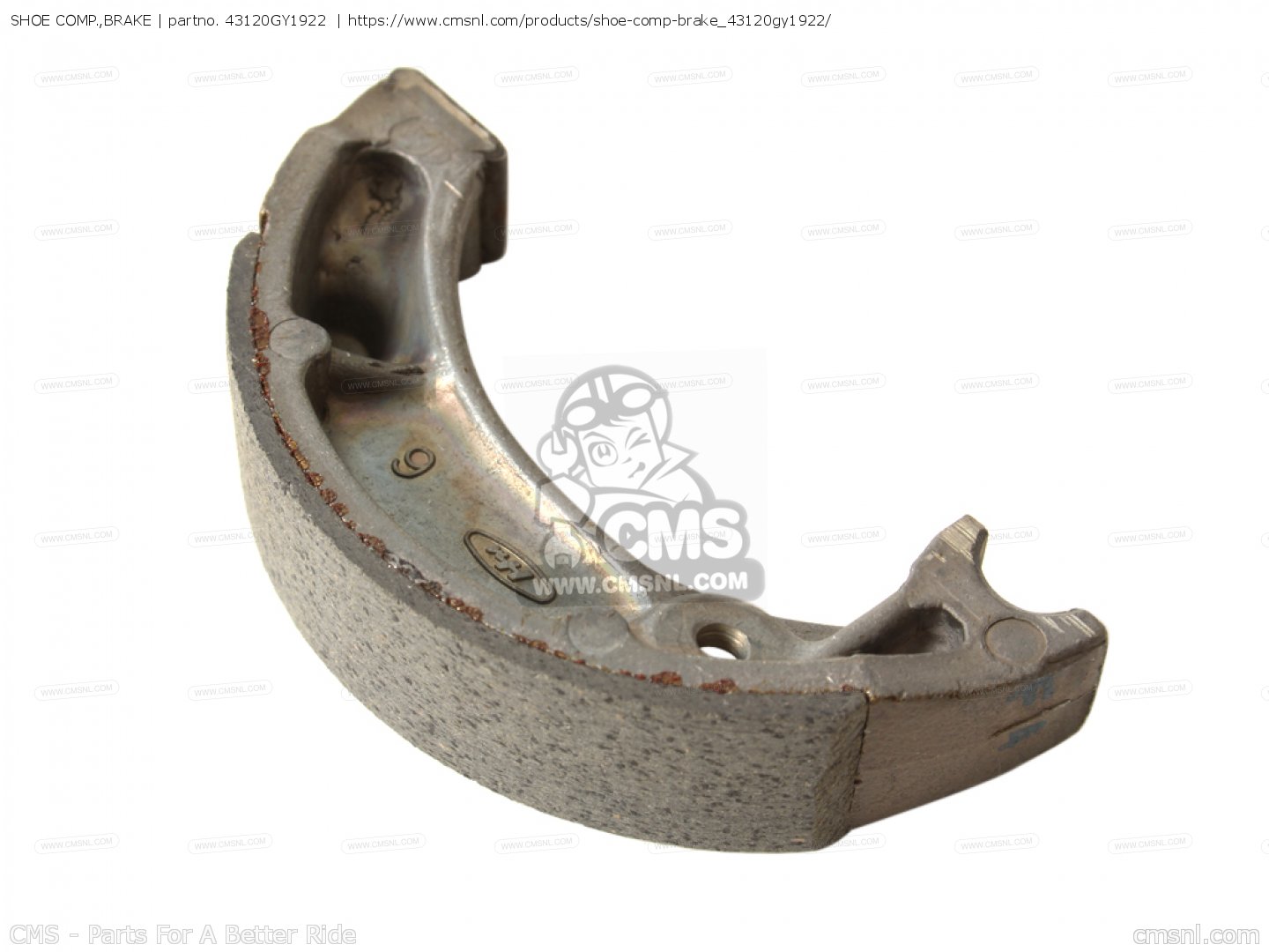 43120GY1922: SHOE COMP.,BRAKE (NAS) Honda - buy the 43120-GY1-922 at CMSNL