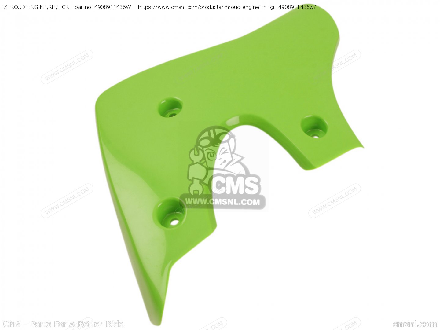 4908911436W: Shroud-engine,rh,l.gr Kawasaki - buy the 49089-1143-6W at ...